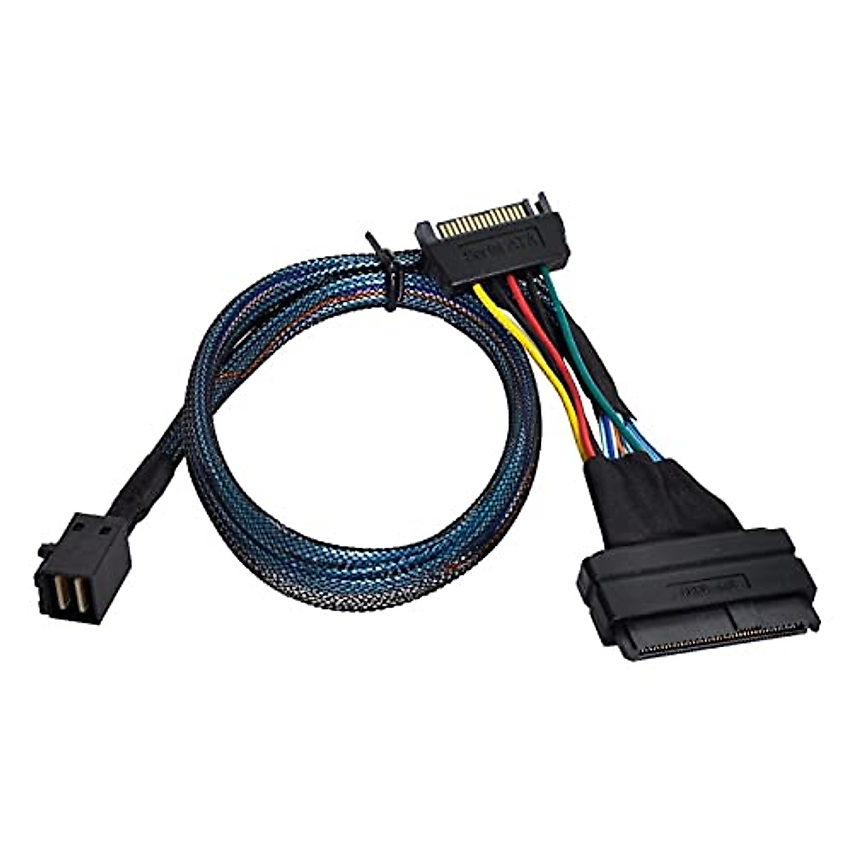 Cablecc PCI-E 3.0 4.0 to SFF-8643 Card Adapter and U.2 U2 SFF-8639 NVME PCIe SSD Cable for Mainboard SSD