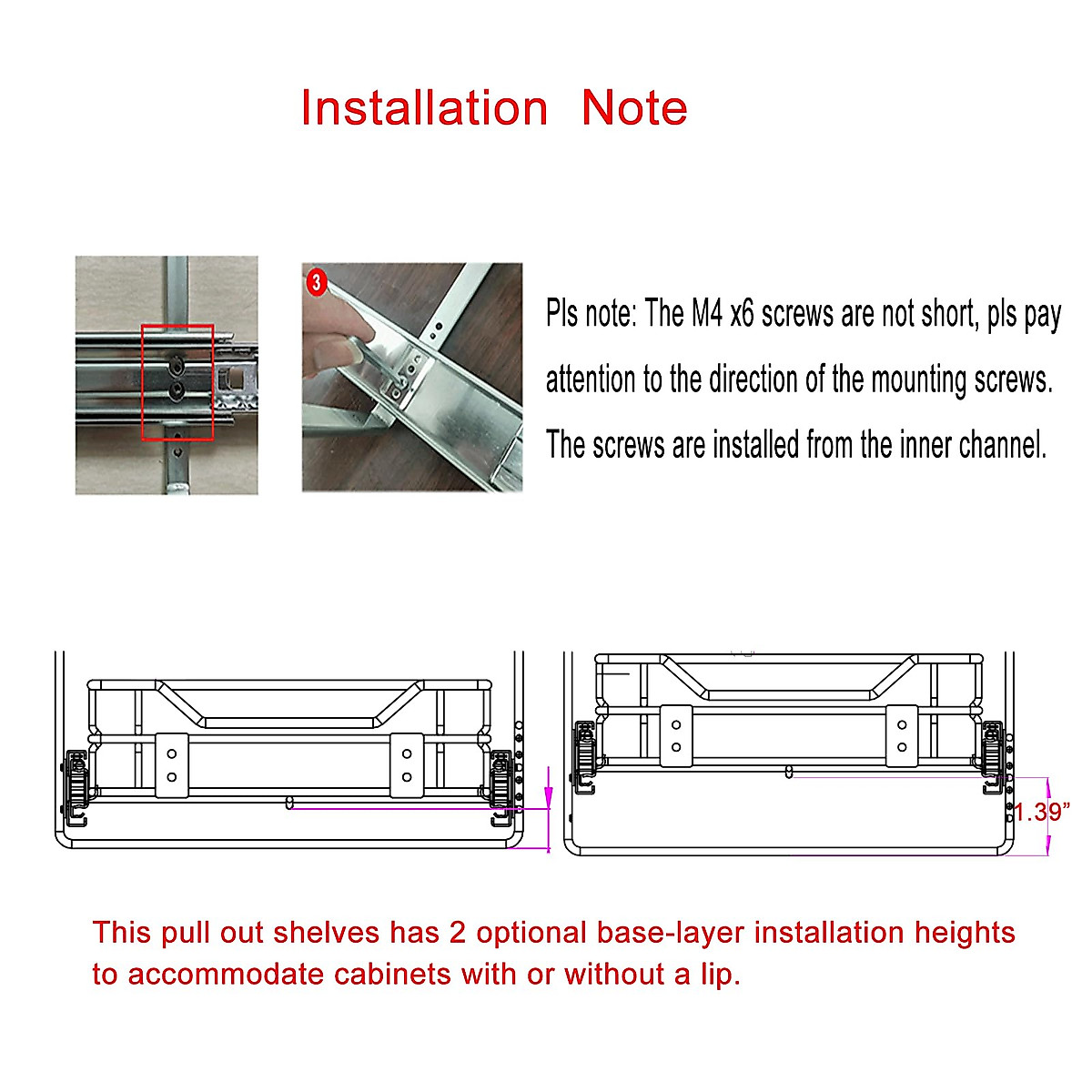 DINDON 2 Tier Pull Out Cabinet Organizer (14" W x 21" D) Slide Out Wood Shelf Double Tier Kitchen Wire Basket with Chrome Finish…