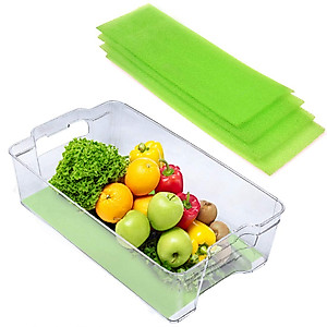 Dualplex® Fruit & Veggie Life Extender Liner for Fridge Refrigerator Drawers, 24 x 6 Inches (4 Pack) – Extends The Life of Your Produce & Prevents Spoilage
