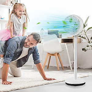 GOFLAME Pedestal Floor Fan with Remote Control, Portable Standing Fan with 85° Oscillation, 100° Tilt, 3 Wind Speeds and 7H Timer, Quiet Cooling Fan for Bedroom Living Room Home Office