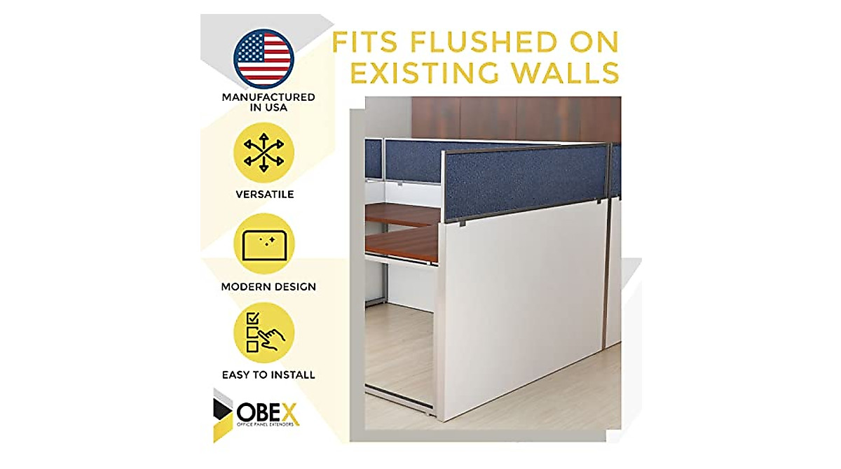 OBEX Acoustical Cubicle Privacy Screen - Reduce Noise & Enhance Privacy