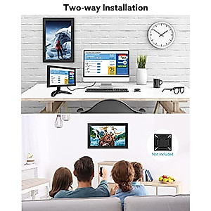 Miktver 8 inch Security Monitor, 1280x800 Resolution Small HDMI 1080P Portable IPS Monitor, TFT LCD Mini HD Color Screen with Bulit-in Speaker