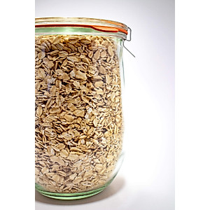 Weck Jars Weck - Sour Dough Starter Jars - Large Glass Jars for Sourdough with Glass Lid - Tulip Jar with Wide Mouth 1 Liter Includes Cork Lid & Keep Fresh Cover (2)