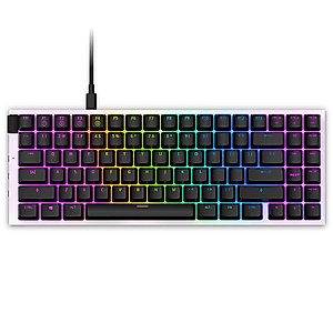 NZXT Function MiniTKL Wired Mechanical Gaming Keyboard - Mechanical Switches - Aluminum Top Plate - Low Profil Keycaps - RGB - Hot-Swappable - White