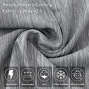 Topcee Cooling Pillow Cases, 2 Packs Standard Size Arc-Chill Q-Max>0.5 Ultra Soft Cooling Pillowcases for Hair and Skin, Breathable Cold Pillow Case for Hot Sleepers & Night Sweats (Gray 20x26)