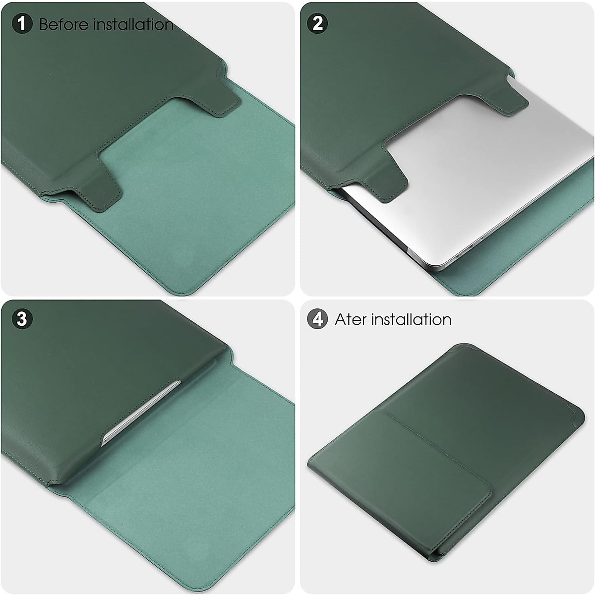 Hyfant Laptop Sleeve Case with Stand and Mouse Pad 17 Inch Laptop Case Chromebook Sleeve Leather Protective Cover for MacBook Pro/Air Dell HP Lenovo ThinkPad Samsung Asus Acer LG Laptops