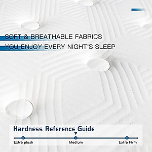 MICOOLS King Mattress,14 inch Hybrid Mattress in a Box Memory Foam Breathable Comfortable,Motion Isolation Individually Wrapped Coils,Euro Top Medium Firm King Size Mattress