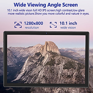 2024 Newest 10 Inch Tablet Android 13 Tablets with Keyboard, 12GB RAM 128GB ROM 512GB Expand, Octa-Core, 5G/2.4G WiFi, HD IPS Display, 8000mAh Tablet PC with Case Mouse GPS Split Screen Support-Black