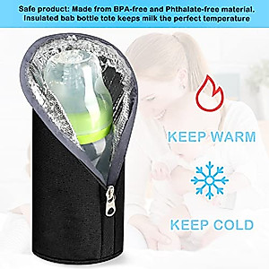 Accmor Baby Bottle Cooler Tote Bags, Insulated Breastmilk Cooler Bag, Nursing Bottle Cooler Warmer Bag for Nursing Mom Daycare Travel