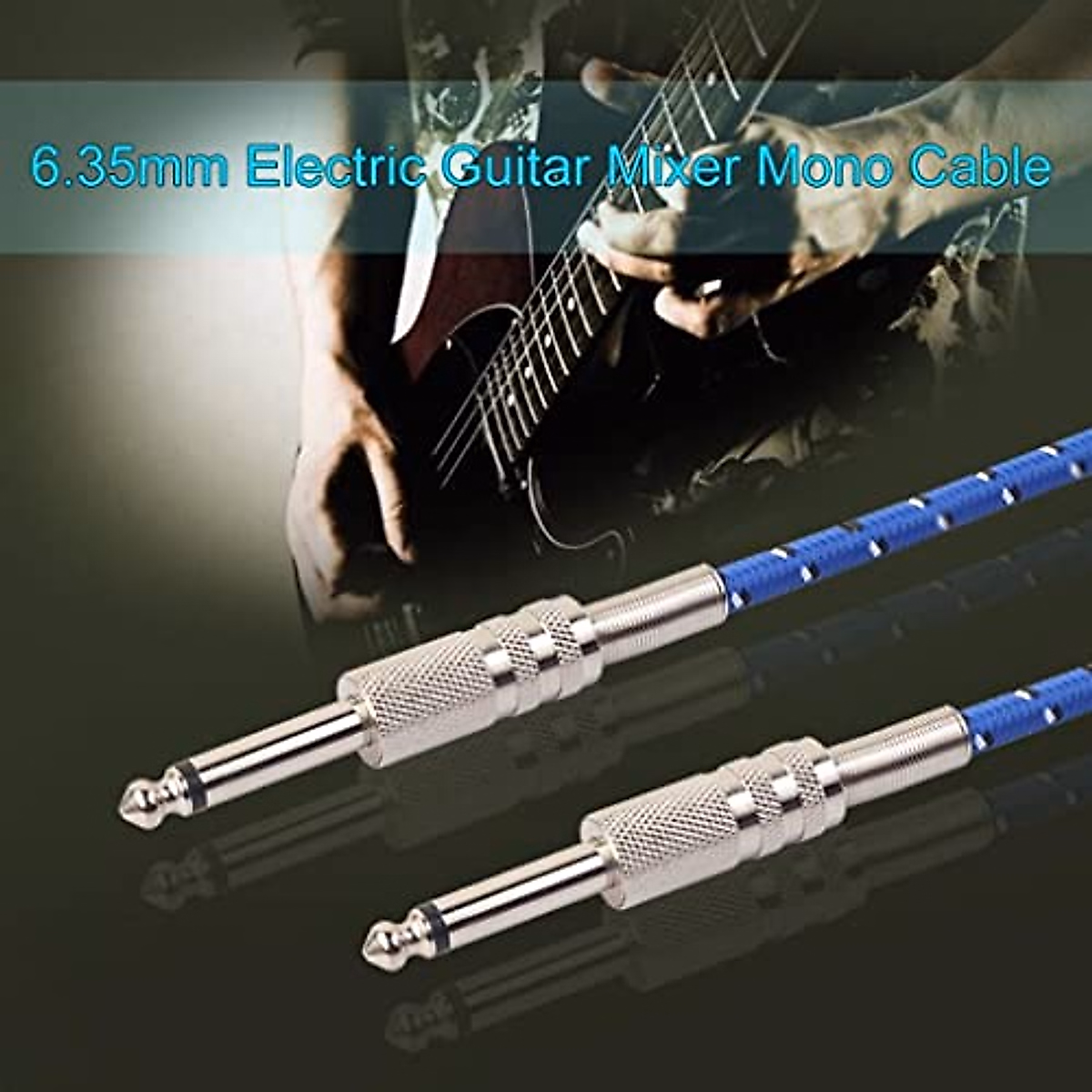 LMMDDP Video Mixer Audio Jack Guitar Cable Nylon Braided 6.35mm Male to Aux 1.8m for Amplifier