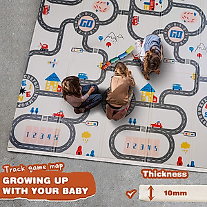 Extra Large Thick Crawling Playmats, Baby Play Mat, Foam Play Mat for Baby Floor Play, Waterproof Foldable Baby Crawling Mat, Soft Thick Baby Mat, 77.5x69.6x0.39''