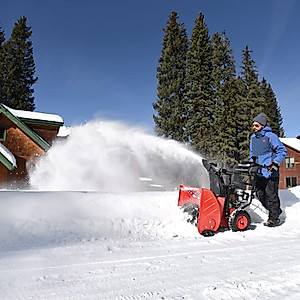 PowerSmart 26 Inch Snow Blower Gas Powered, 2-Stage 208cc B&S Engine with Electric Start, Led Light, Hand Warmer, Self Propelled BS26