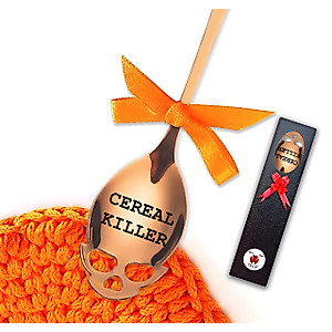 Seyal® Cereal Killer Engraved Skull Spoon (Rose) Gold