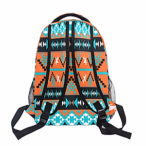 AUUXVA Ethnic Aztec Zig Zag School Backpack for Teen Girls Boys Lightweight Student Backpack Travel Bookbag Laptop Casual Daypack