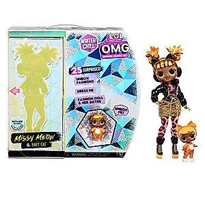 L.O.L. Surprise! O.M.G. Winter Chill Missy Meow Fashion Doll & Baby Cat Doll with 25 Surprises