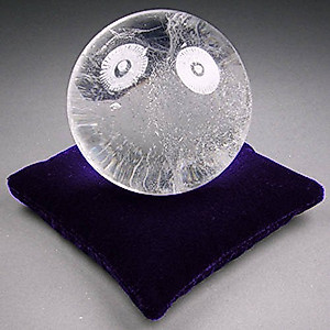 Resonant Energies 5.5 Inch Large Dark Purple Velvet Crystal Pillow Sphere or Point Display Stand, Square, CPV2L