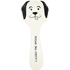 Pavilion Gift Company Dog Licked The Spoon-10 spoon rest, 10", White