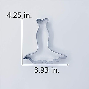 LILIAO Wedding Dress Cookie Cutter for Wedding/Engagement - 4 x 4.3 inches - Stainless Steel