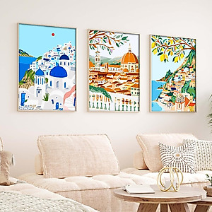 cupmod 6 Packs Paint by Number for Adults,Scenery-Cityscape DIY Acrylic Oil Painting Paint by Numbers Kits on Canvas,Adults Paint by Numbers Kits Drawing Paintwork for Home Decor