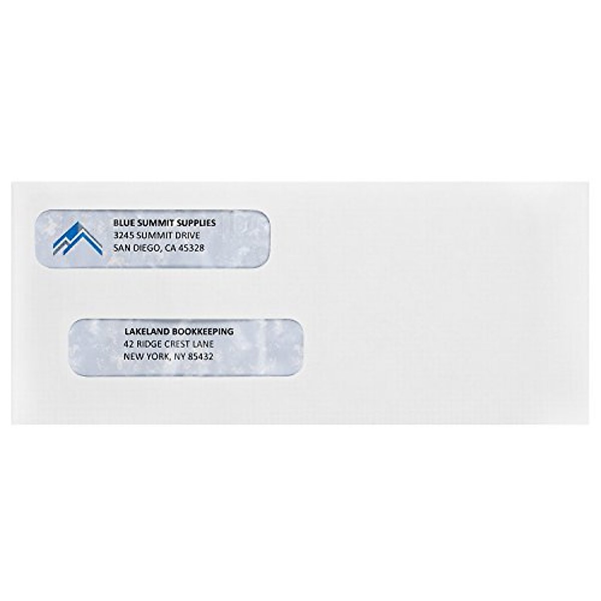 500 #8 Gummed Double Window Security Check Envelopes - Designed for QuickBooks Checks - Computer Printed Checks - Gummed Flap - 3 5/8 X 8 11/16