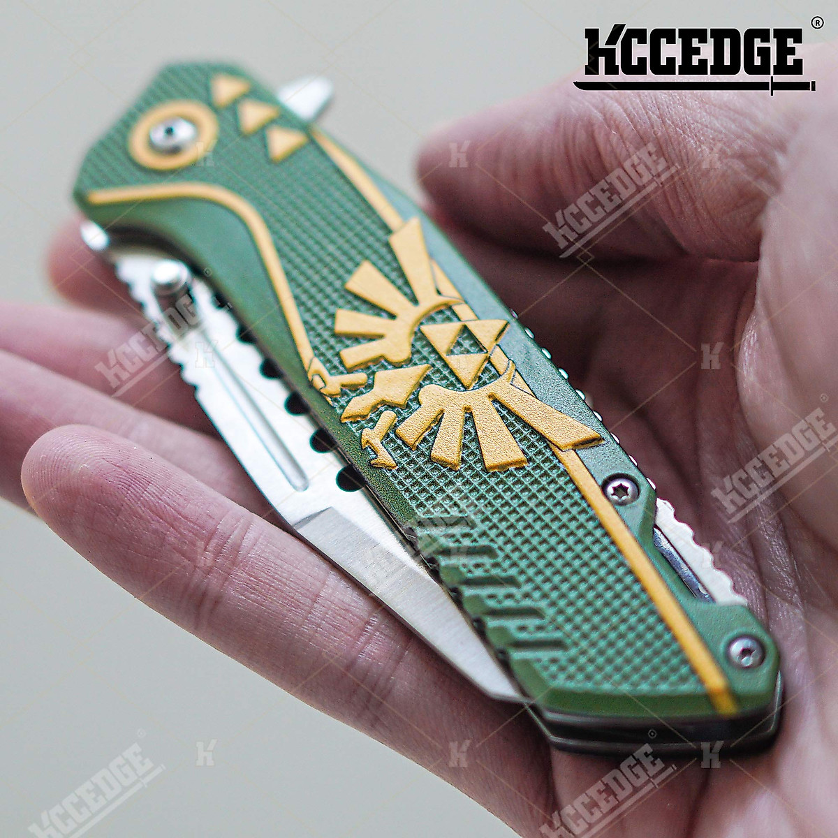 KCCEDGE BEST CUTLERY SOURCE EDC Pocket Knife Camping Accessories Hunting Knife Razor Sharp Edge Folding Knife for Camping Gear Survival Kit Tactical Knife 56003 (Green)