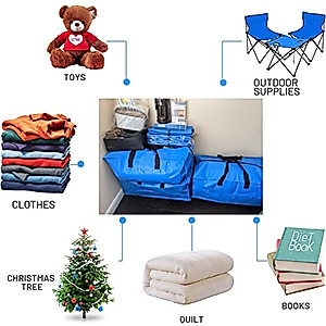 Moving Bags Heavy Duty, 4 pcs Reusable Plastic Moving Totes, Extra Large Packing Bags with Backpack Straps for Clothes Storage Containers,Compatible with Ikea Frakta Cart, Alternative to Moving Box