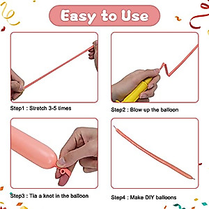 RUBFAC 150pcs 260 Long Balloons, 12 Assorted Colors Animal Balloons Premium Pastel Latex Twisting Magic Balloon for Birthday Wedding Festival Clowns Party Decorations