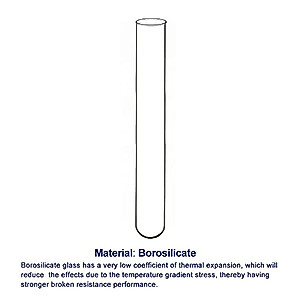 Labasics 20 Pack Borosilicate Glass Round Bottom Test Tubes, 20 mm OD X 150 mm Length (Pack of 20)