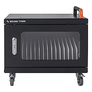 Sound Town Multi-Device Charging Cart with 16 USB Charging Ports and Casters, for iPads, Tablets, Wall Mountable (STCC-USB16US)