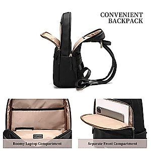 GOLF SUPAGS Laptop Backpack for Women Slim Computer Bag Work Travel College Backpack Purse Fits 14 Inch Notebook (Black)