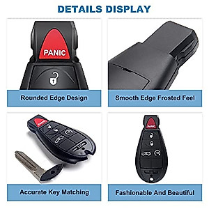 ECCPP 2X Key Fob 08-15 for Chrysler 300 for Dodge Challenger Durango Magnum for Jeep Grand Cherokee Keyless Entry Remote 56046639AC 56046639AD 56046639AE-433Mhz
