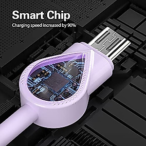 BGNTBUK Phone Chargers for Android 2PCS 1m 3A Silicone Data Cable Mobile Phone Color Fast Charging Line Liquid Soft Plastic Flash Charging Cable Test Light