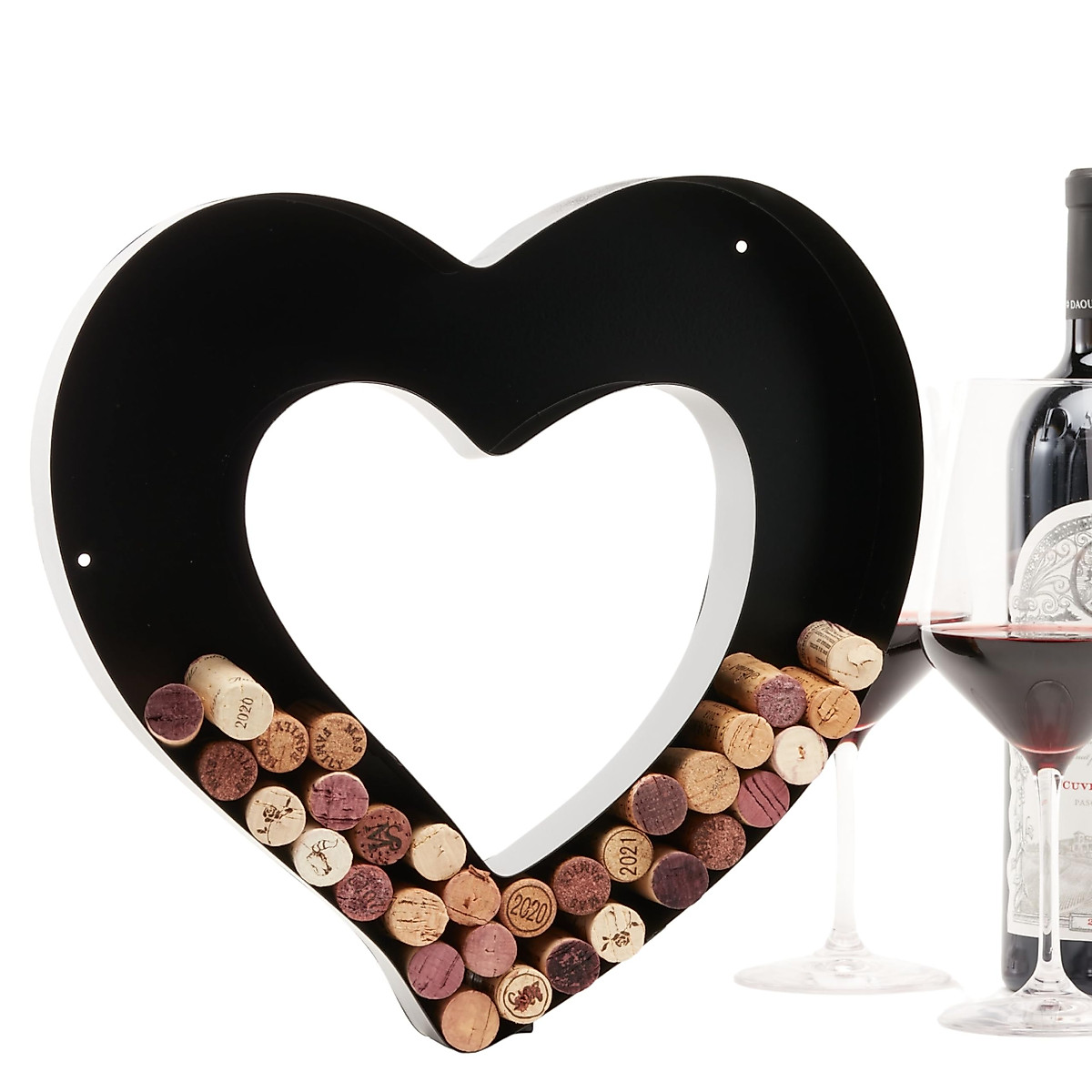 Decomil Wine Cork Holder (Heart) | Decorative Wine Cork Holder (Heart) | Wall Art Cork Holder Decor (Heart)