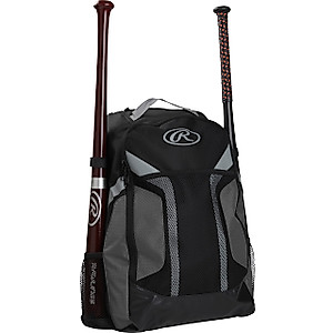 Rawlings | R200G Backpack Equipment Bag | Youth Baseball & Softball | Grey