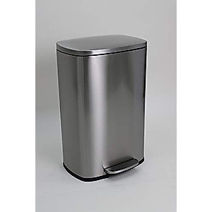 Totti 13 Gallon Stainless Steel Matte Finish Trash Can with Soft Closing Lid