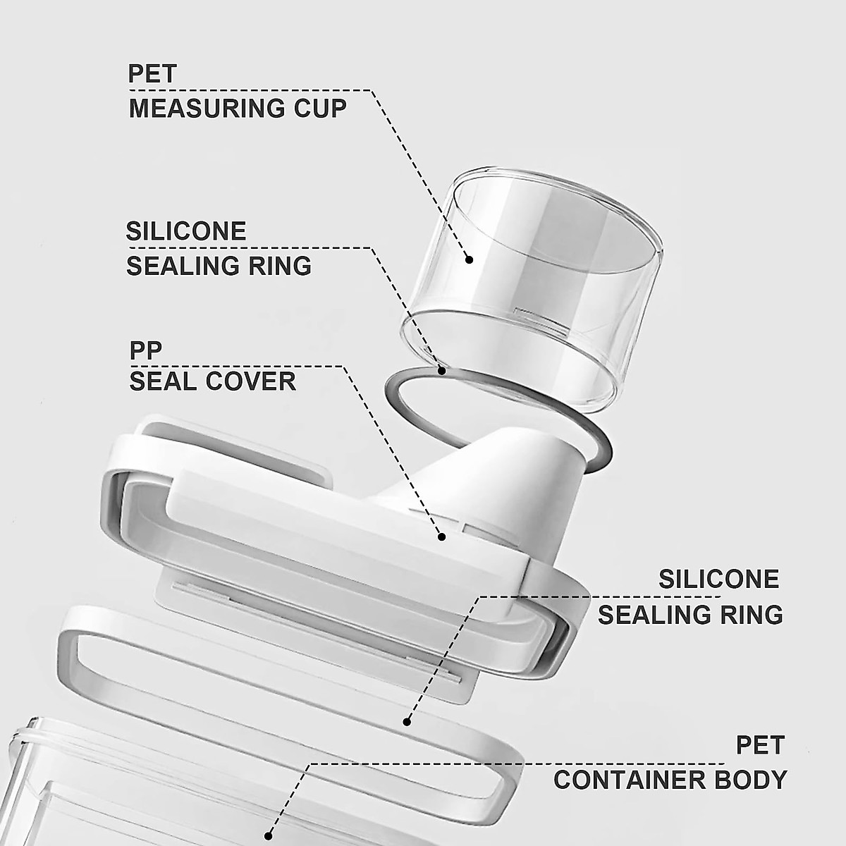 XhOSLAnd Cereal Containers Storage Cereal Dispenser For Pantry Organization BPA Free Food Containers With Lid, Meal Rrep Containers Reusable (ZL-4pcs), XH20240322