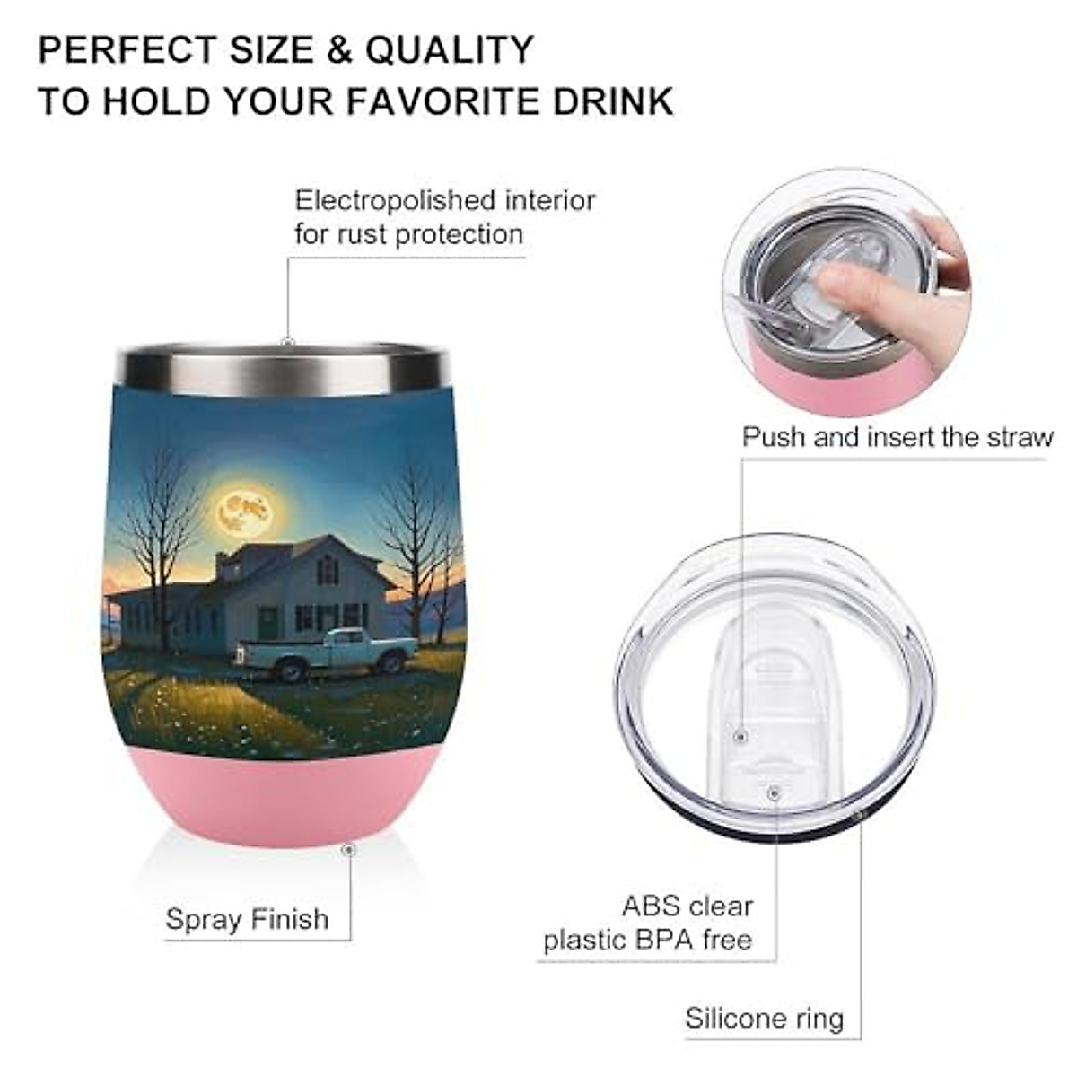 WYUSPGK 304 Stainless Steel Insulated Cup, An Old Abandoned House Print Smooth Rim, Durable & Reusable - Perfect for Office, Home, And Travel