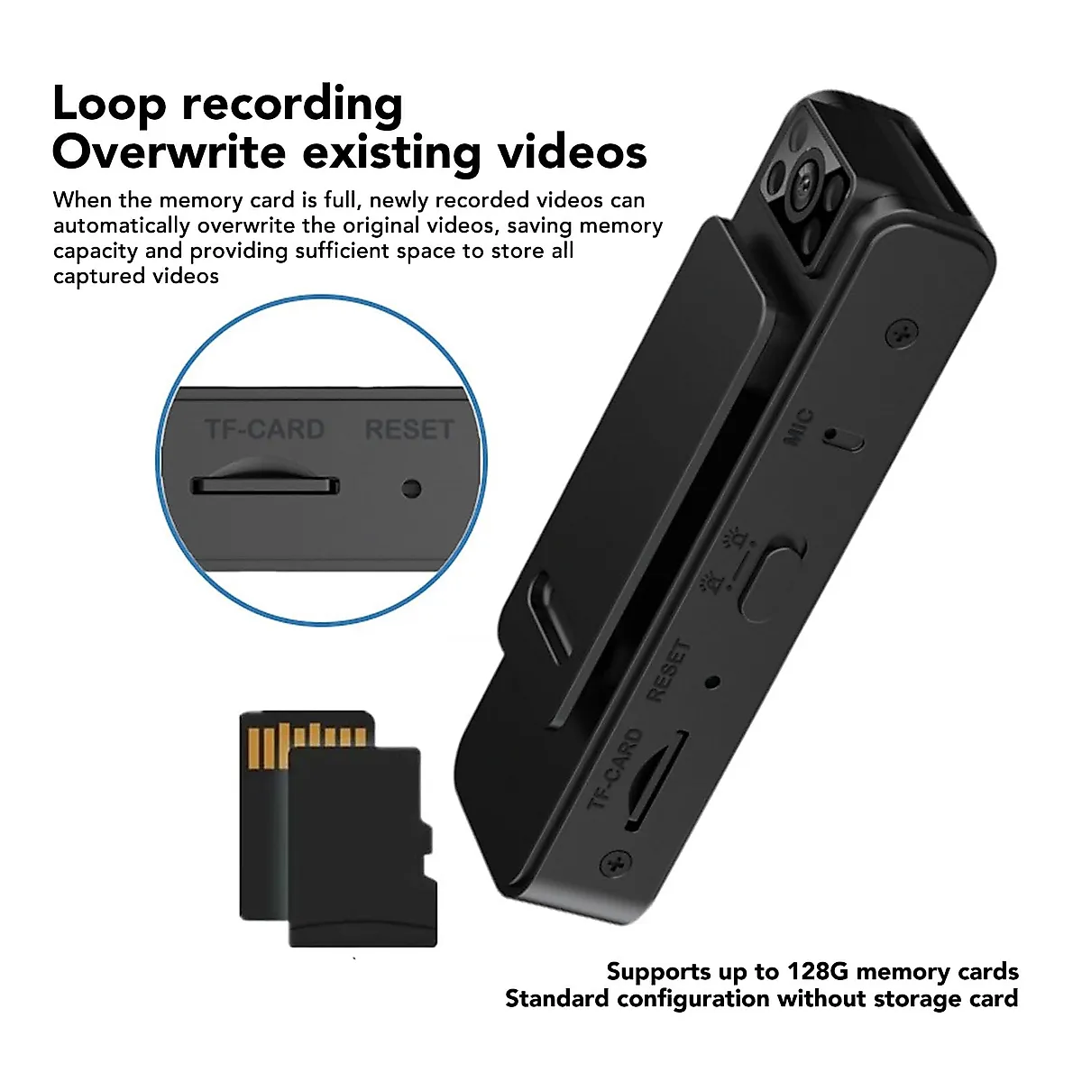 Airshi Body Camera Rotating Lens Pocket Camera Night Magnetic for Sports