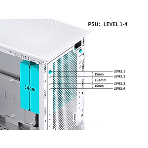 JONSBO D41 MESH SC White ATX Computer Case with Screen,ATX/M-ATX Mainboard/Support RTX 4090(335-400mm) GPU 360/280AIO,Power ATX/SFX: 100mm-220mm Multiple Tool-Free Design,White