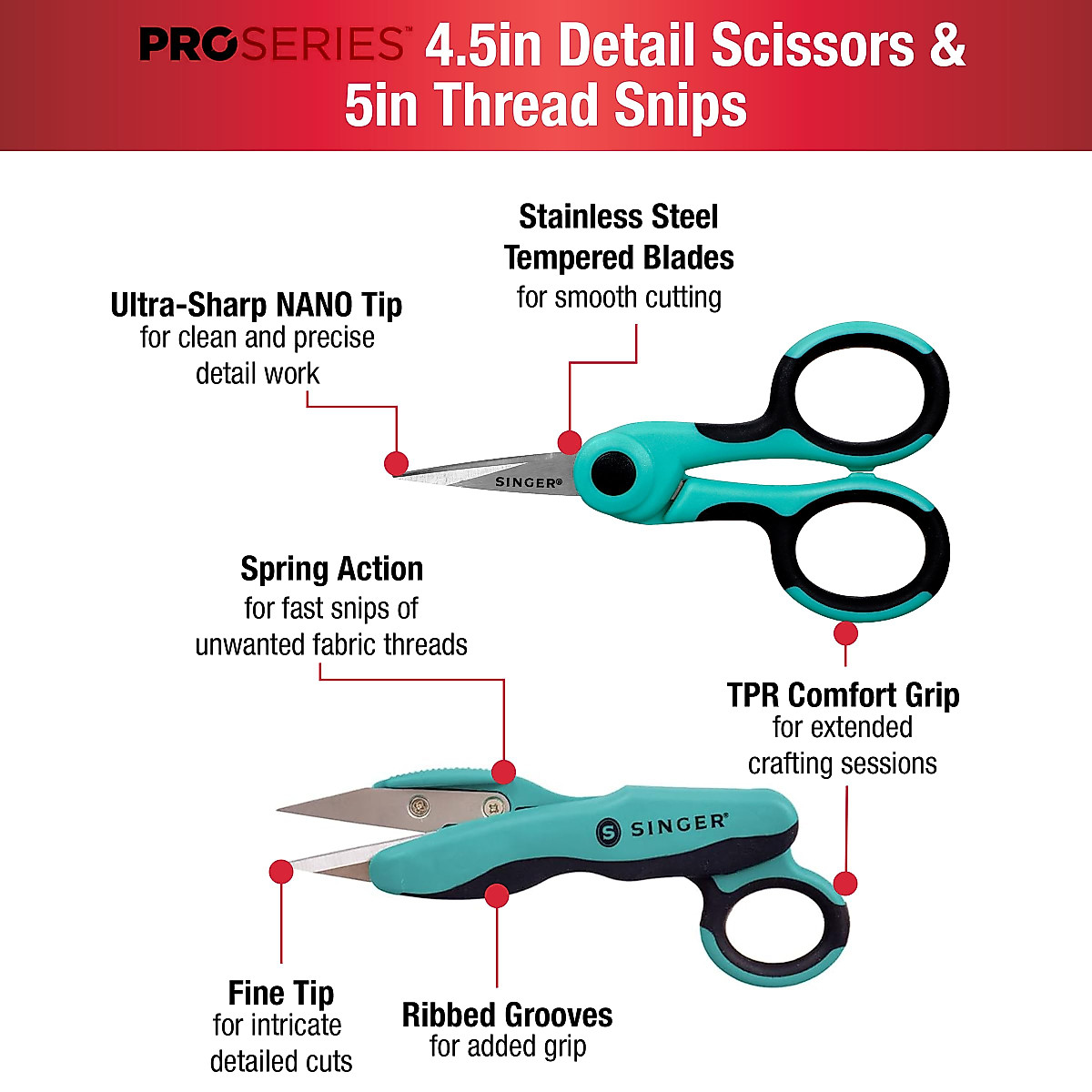 SINGER ProSeries Sewing Kits with Sewing Tools (Scissors & Seam Ripper Bundle)