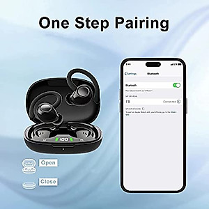 Wireless Earbud,Sports Bluetooth 5.3 Headphones,Bluetooth Earbud with Mic Deep Bass,in Ear Wireless Earphones Noise Cancelling Headphones,Ear Buds with Earhooks IP7 Waterproof for iPhone/Android