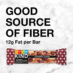 KIND Bars, Cranberry Almond, Healthy Snacks, Gluten Free, 12 Count