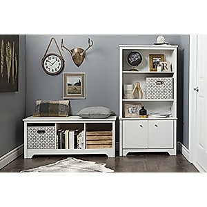 South Shore Vito Cubby Storage Bench, Pure White