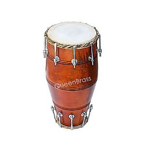 SAI TRADERS Naal Drum - Dholak, Mango Wood, Bolt Tuned, Padded Bag Spanner Musical Instrument