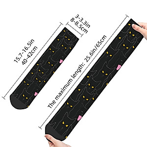 Mcewoel Black Socks for Women Girl Cat Socks for Adults Teenager Men Boys