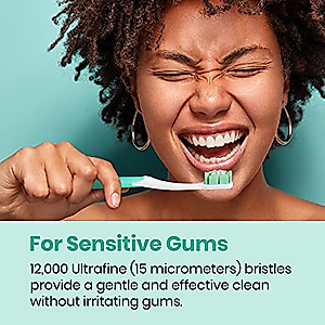 Lindo Ultrafine Toothbrush - for Sensitive Gums and Teeth, 12000+ Ultra Fine Bristles, Soft and Gentle, Deep Clean, Pack of 4