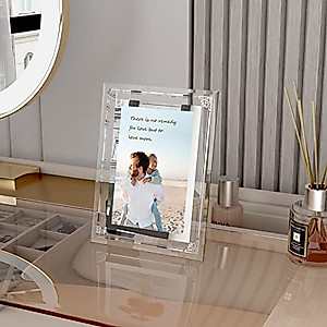 HORLIMER 4x6 Picture Frame Set of 2, Glass Photo Frame 4 by 6 for Tabletop, Horizontally or Vertically