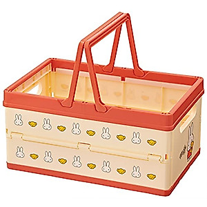 Skater BWOT13-A Folding Storage Box, Storage Case, Basket, Miffy Cursive Logo, 15.0 x 9.8 x 7.7 inches (38 x 25 x 19.5 cm)
