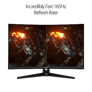 ASUS TUF Gaming VG328H1B 32” Curved Monitor, 1080P Full HD, 165Hz (Supports 144Hz), Extreme Low Motion Blur, Adaptive-sync, FreeSync Premium, 1ms, Eye Care, HDMI D-Sub (Renewed)