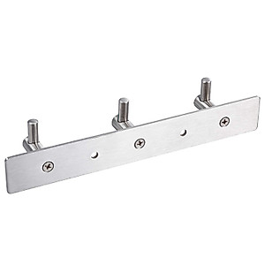 Sagmoc Key Holder Wall Mounted Coat&Towel Hook Rack Brushed Nickel 7.9-Inch with 3 Key Hooks for Entryway,Door, Bathroom, Kitchen Foyer, Hallway(304 Stainless Steel,Silver)